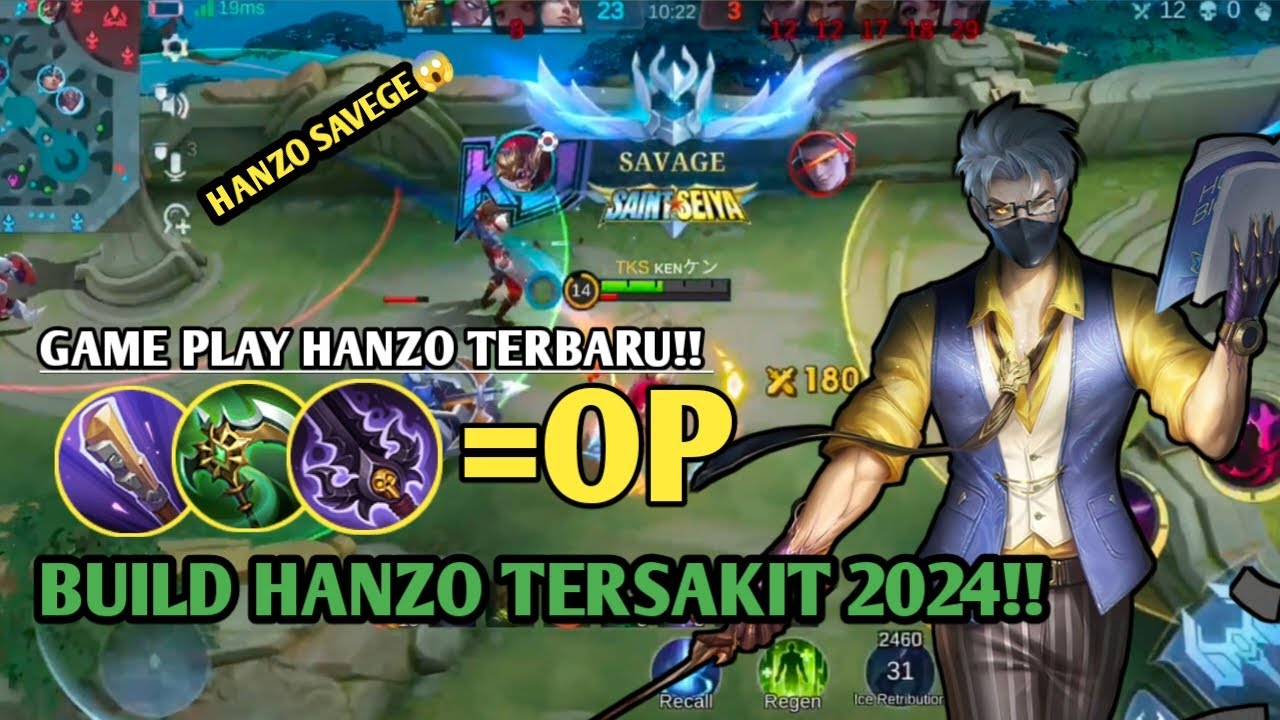 SAVAGE! GAME PLAY HANZO SEASON 32 COMBO HANZO MEMATIKAN |MOBILE LEGENDS ...