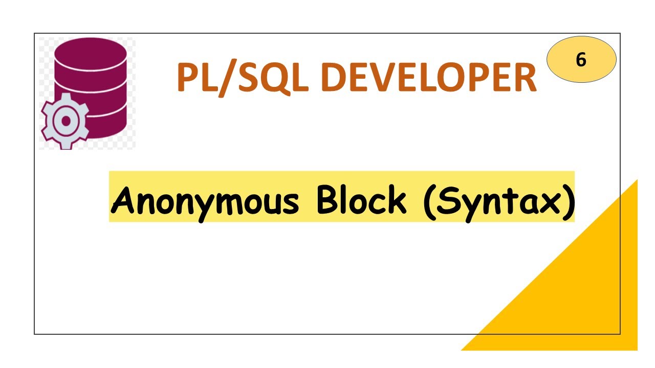 Plsql Anonymous Block Syntax Youtube