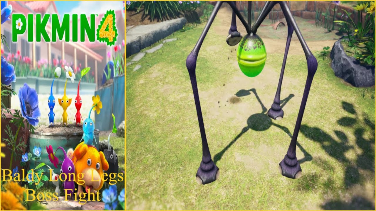 Pikmin 4 - Baldy Long Legs Boss Fight - YouTube