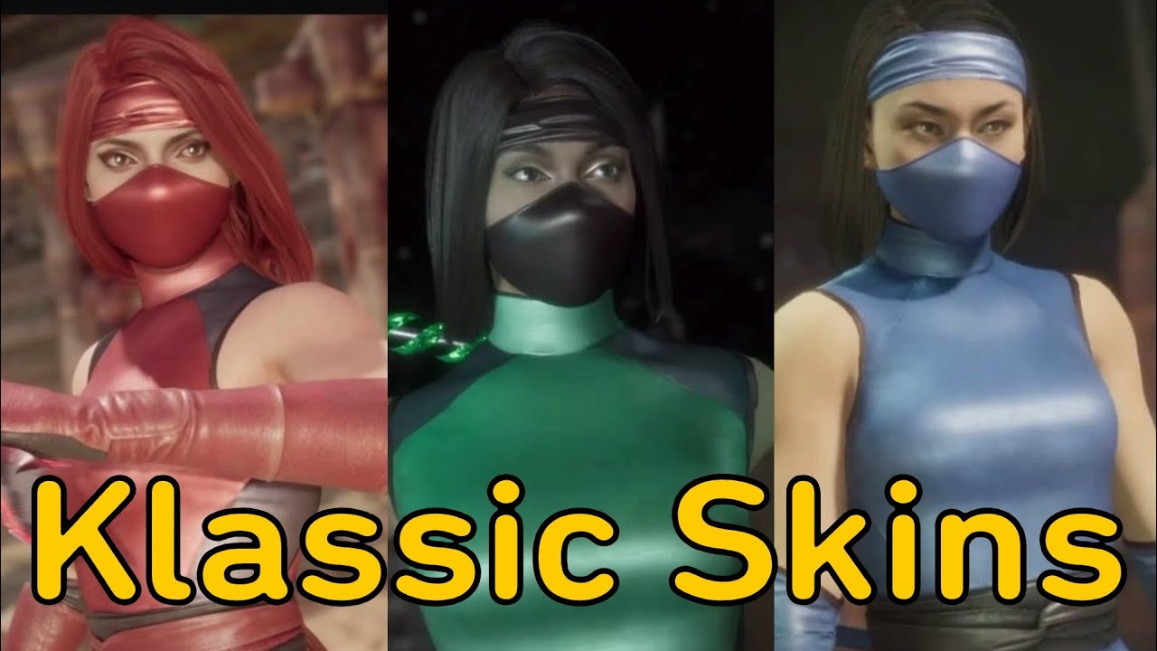 Mk 11 | all female ninjas klassic skins showcase - YouTube