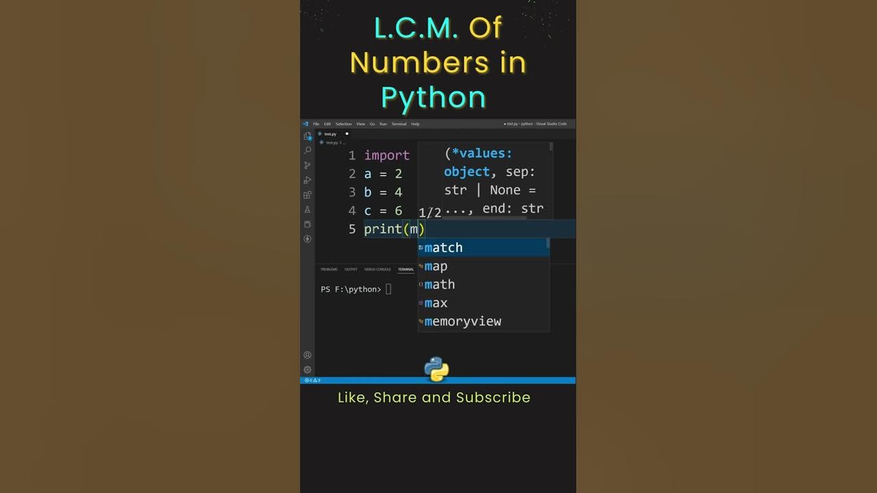 How To Find Lcm Of Numbers In Python Least Common Multiple Shorts Python Lcm Youtube