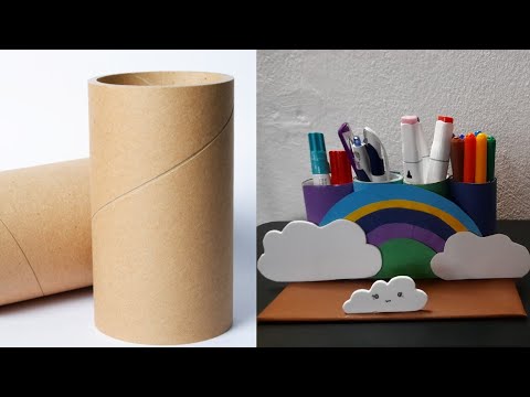 Easy and Fun DIY Rainbow Pencil Box || Table Organizer - YouTube
