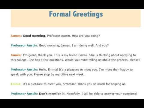 formal greeting - YouTube