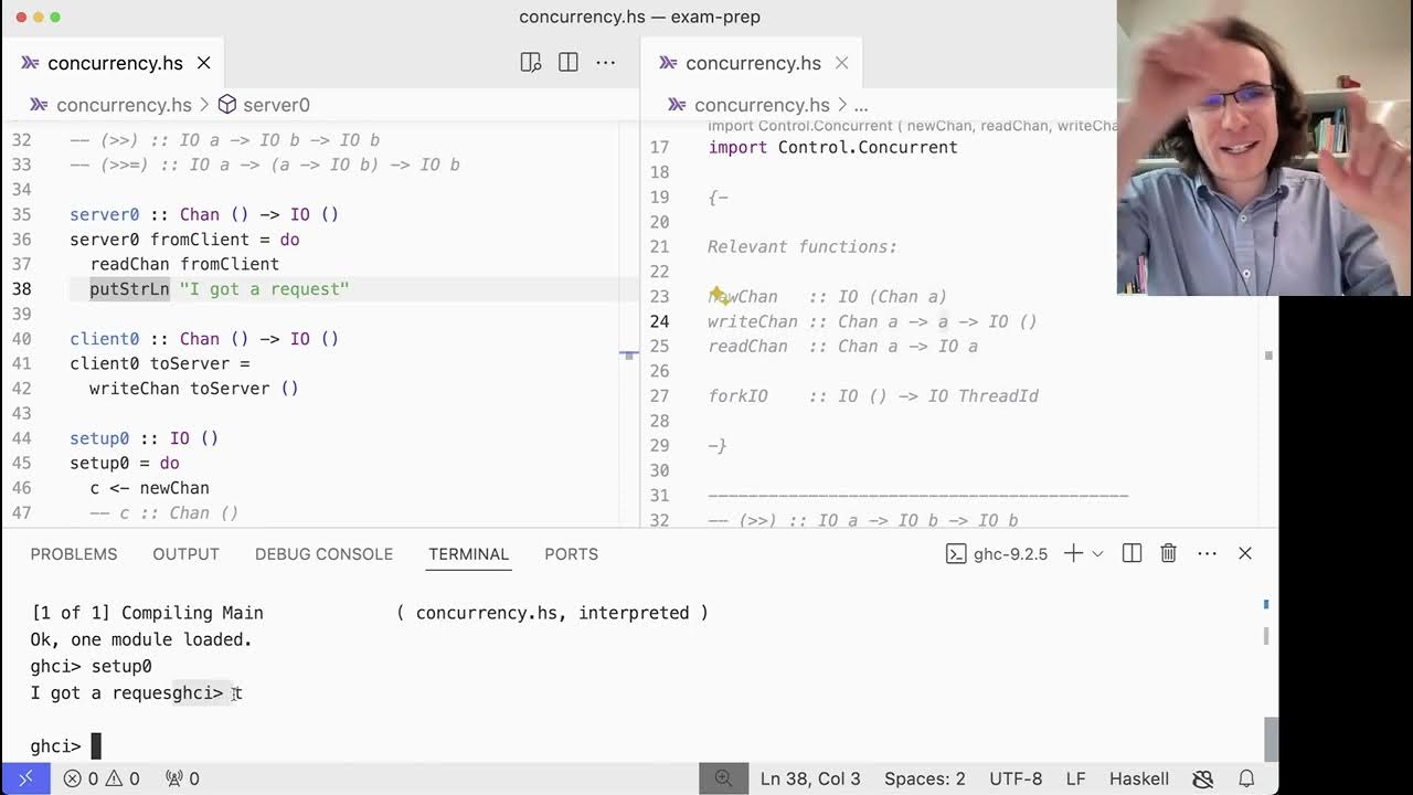 Concurrent programming with channels in Haskell - YouTube