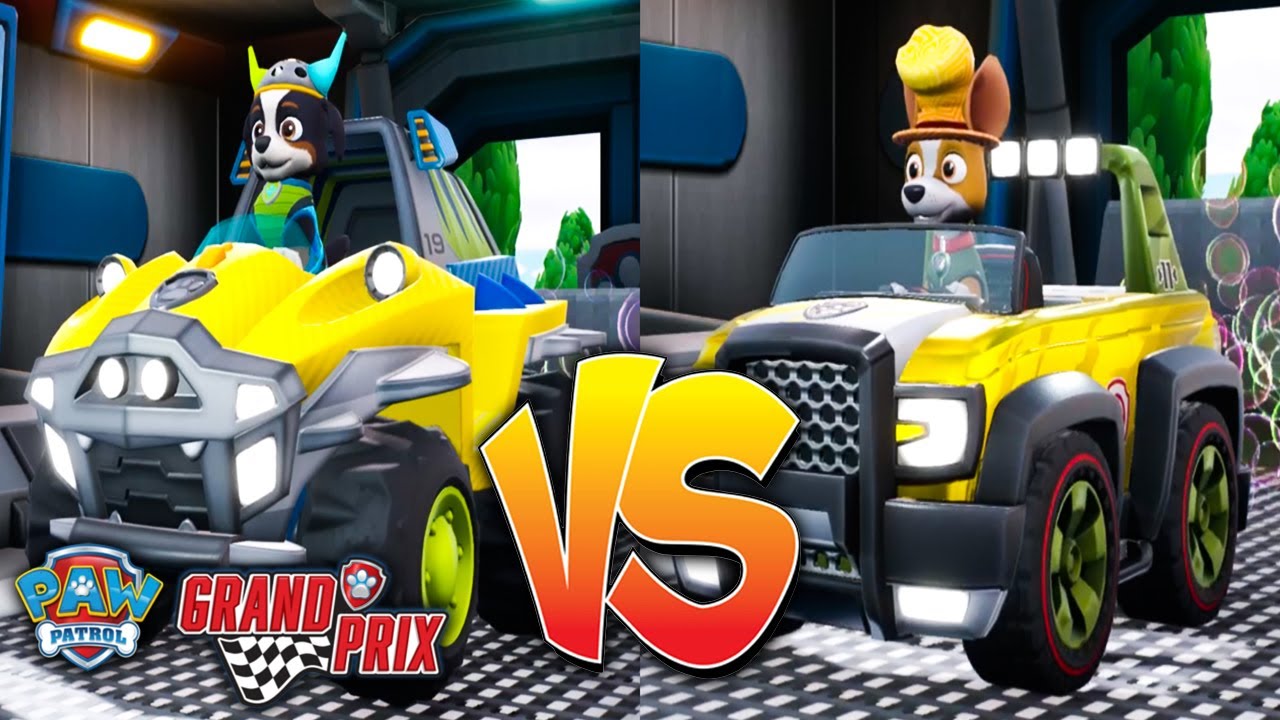 PAW PATROL: GRAND PRIX 🏁🐶 REX VS. TRACKER - YouTube