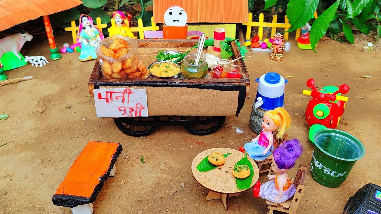 Mini Pani Puri Thela🍪🥚| Mini Kitchen | - YouTube