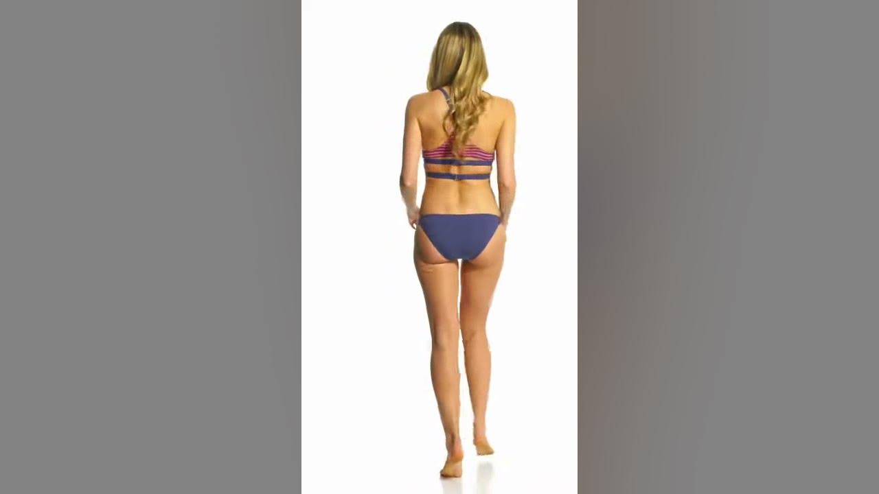 Splendid Malibu Stripe Halter Wrap Bikini Top Youtube