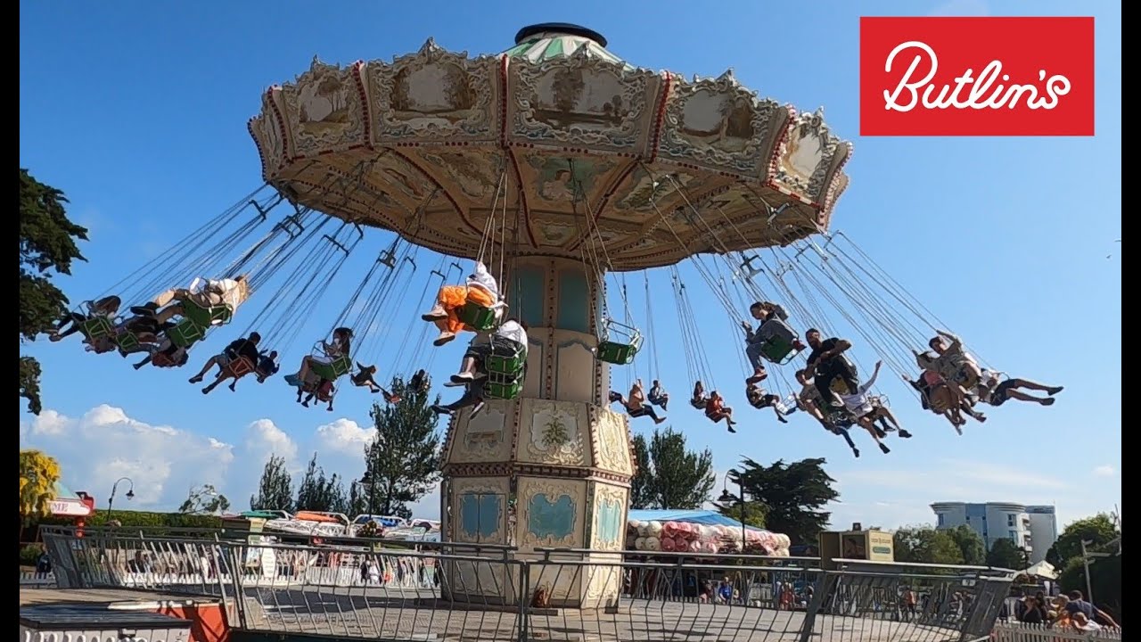 Butlins Minehead Funfair Chair O Planes Off Ride Summer 2023 - YouTube