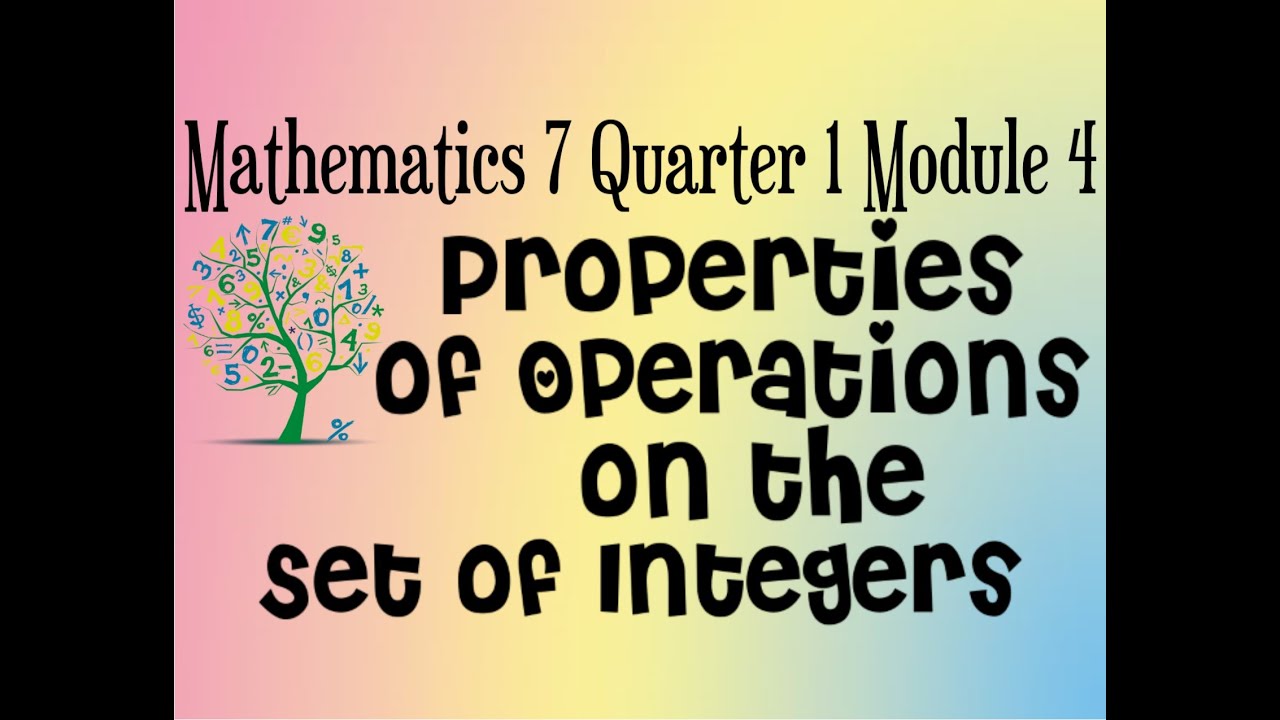 Properties of Operations on the Set of Integers Mathematics 7 Quarter 1 ...