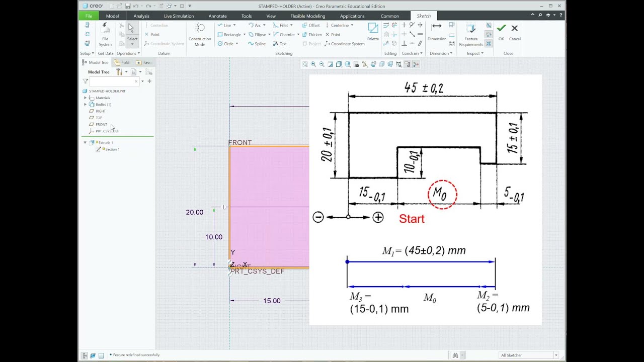 Tolerance Analysis using Creo 7.0 EZ Simple Part - YouTube
