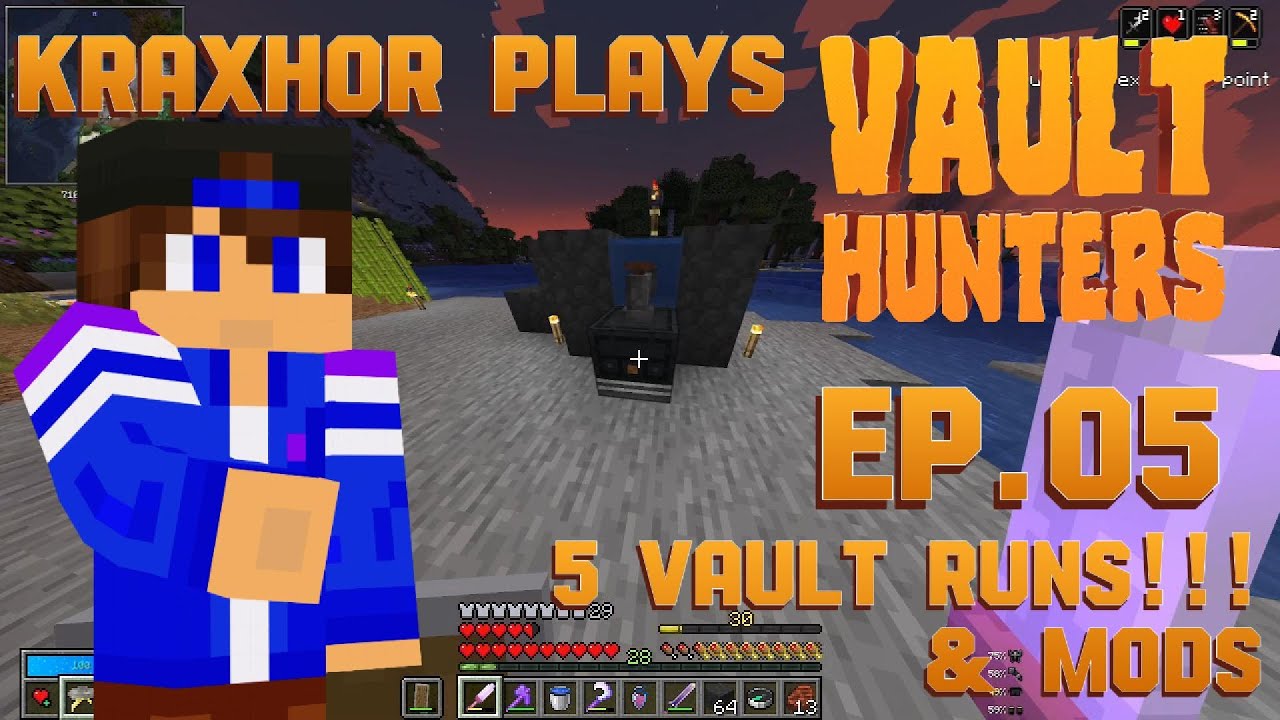 Minecraft Vault Hunters EP.05 5 Vault Runs, Death inside the Vault ...
