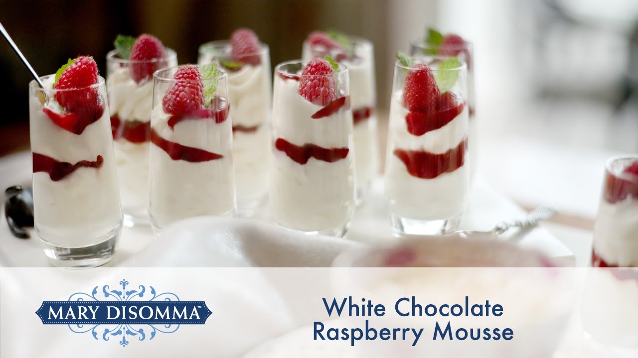 Mini White Chocolate Raspberry Mousse Shooters Recipe | Mary DiSomma ...