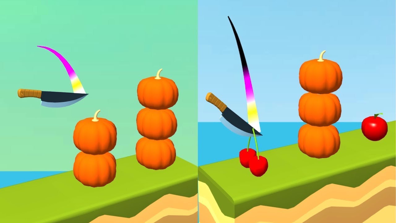 Knife Jump! Very Satisfying And Relaxing ASMR Slicing Game - YouTube