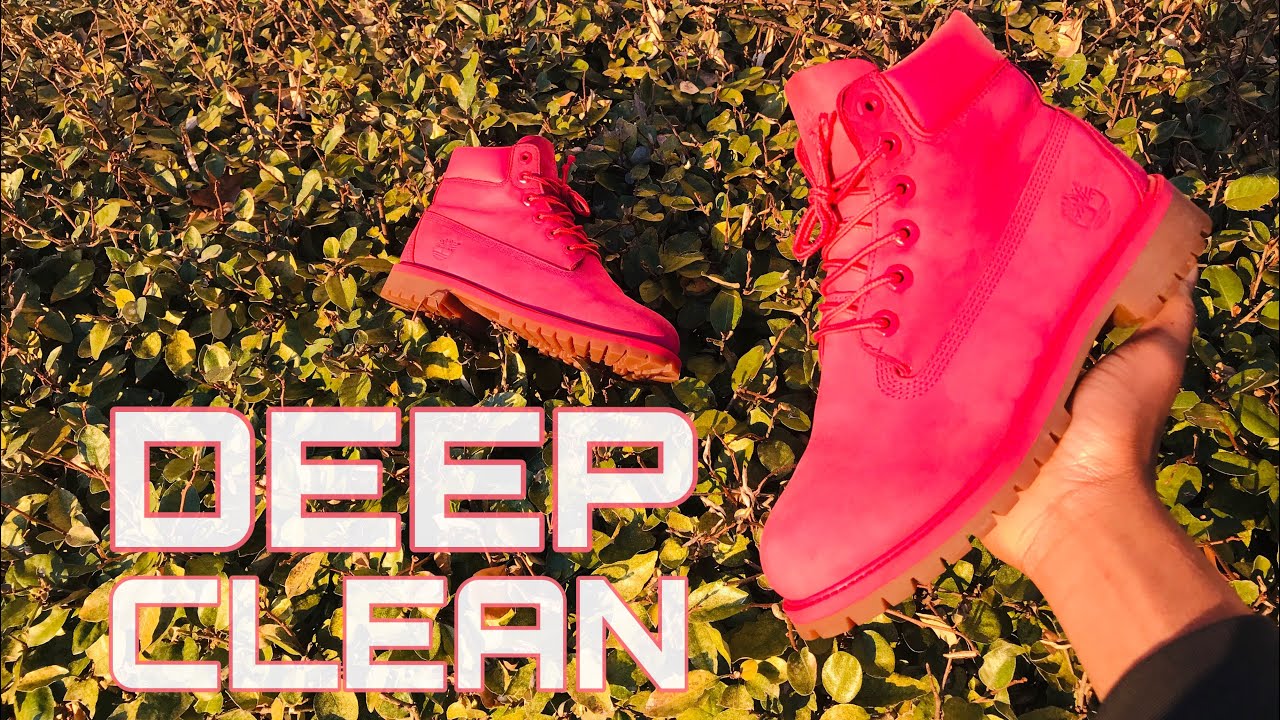 Deep Clean On PINK TIMBS!! [MUST SEE!] - YouTube