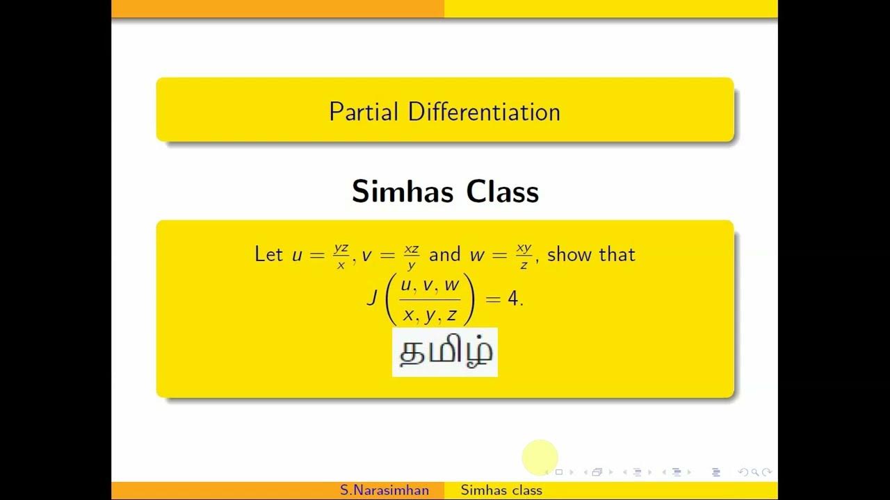 #MA3151 - Partial Differentiation - Jacobian - Problem 4 - YouTube