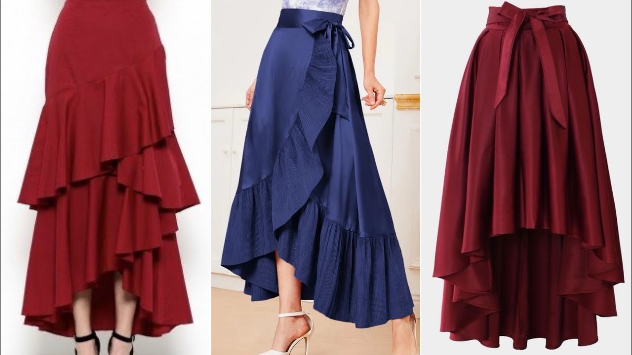 Luxury silk fabric long skirt design/ silk skirt design/ middi skirt ...
