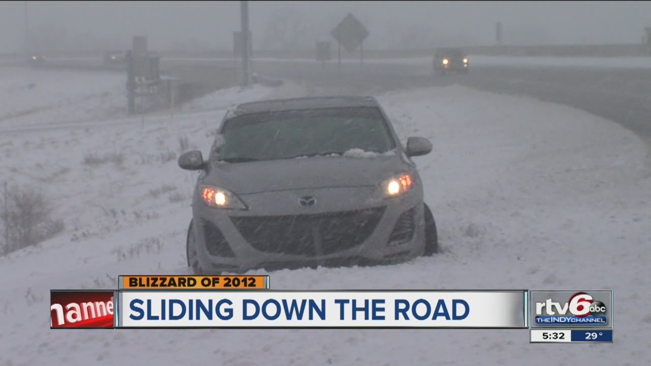 Motorists struggle in Indiana blizzard - YouTube