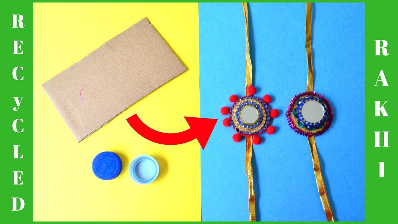 EASY HANDMADE RAKHI using WASTE MATERIALS I Rakhi ideas for school ...