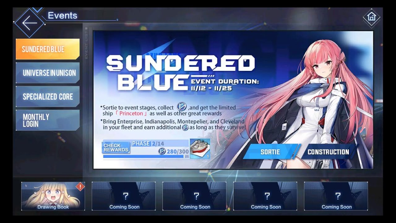 Azur Lane - Sundered Blue Event, Limited Ship USS Princeton - YouTube