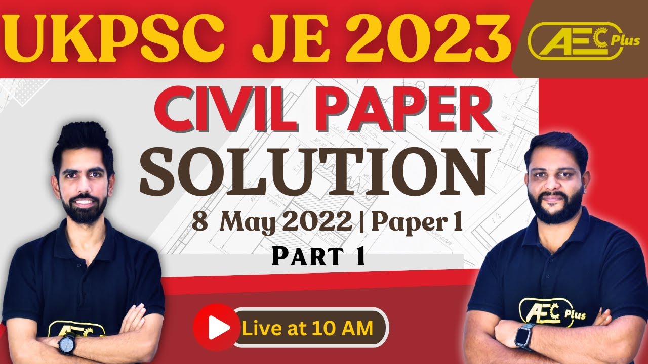 UKPSC JE Previous Year Question Paper | 8 May 2022 - Civil Paper 1 ...