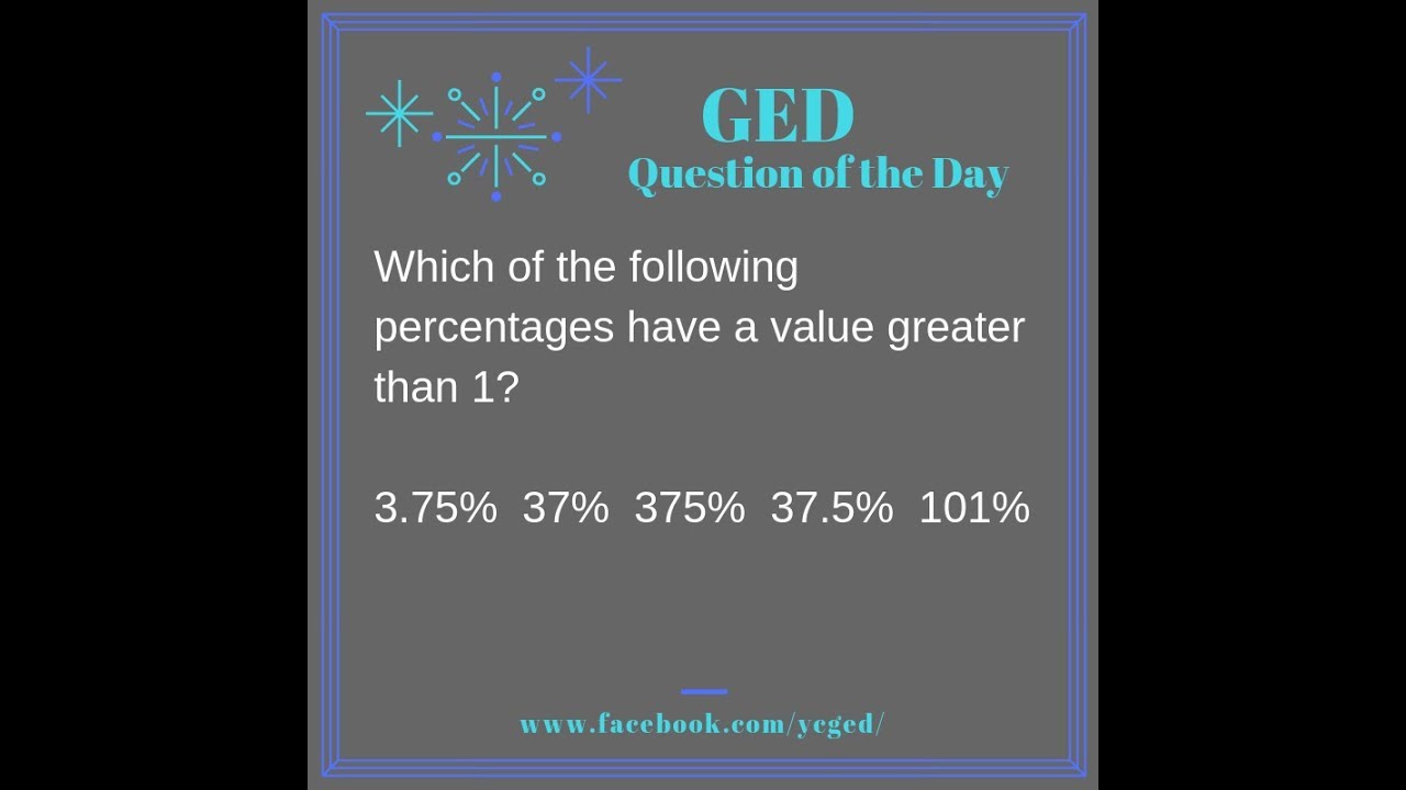 GED® QOD: Comparing Percentages 2 - YouTube
