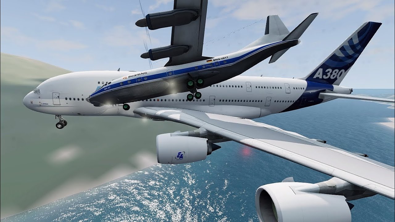 Airbus A380 Mid-Air Collision - Airplane Crashes BeamNG.drive - YouTube