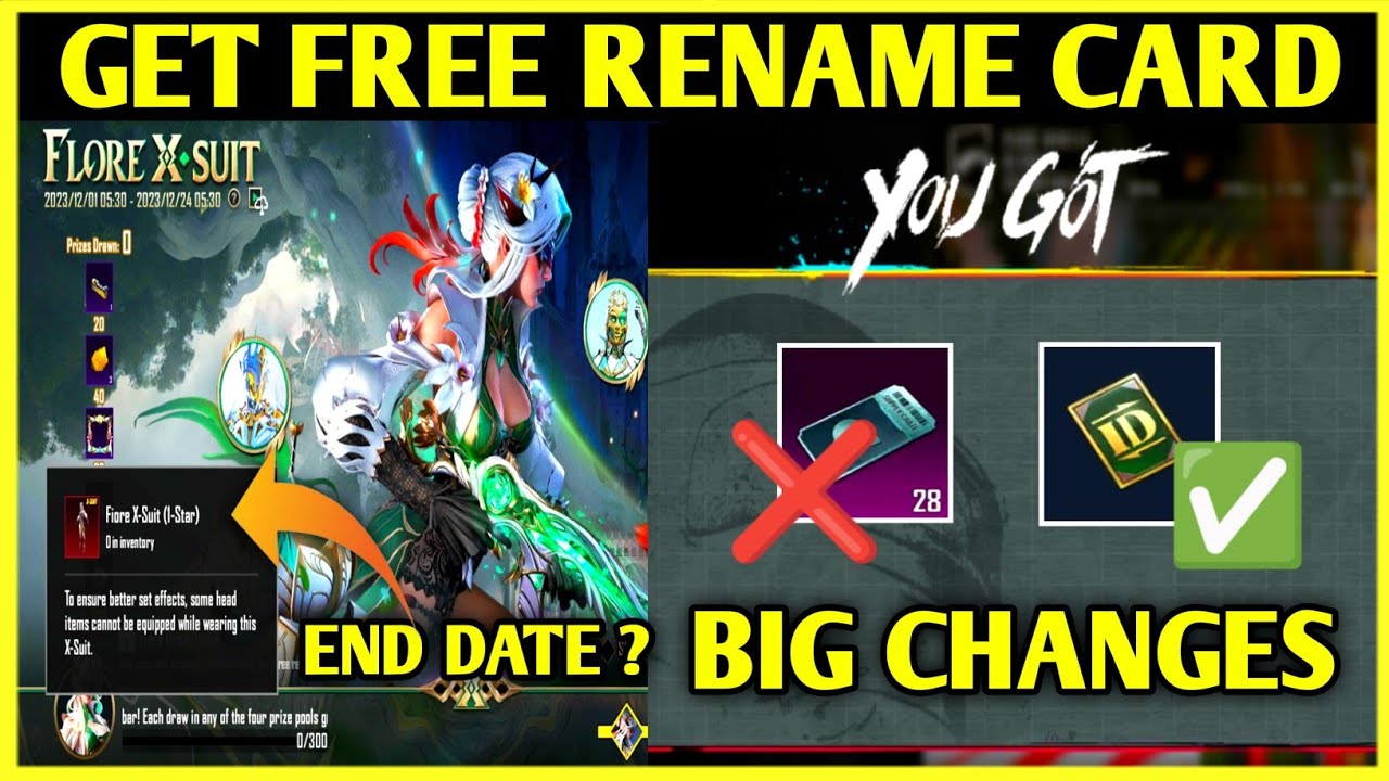 BGMI CUSTOM PACK BIG CHANGES😳 | X SUIT END DATE | RENAME CARD FREE FOR ...
