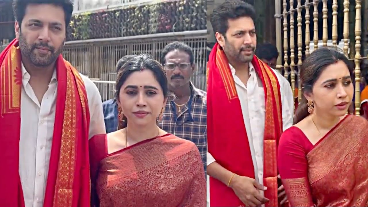 Jayam Ravi With His Wife Aarthi Visits Tirumala | Jayam Ravi Wife ...
