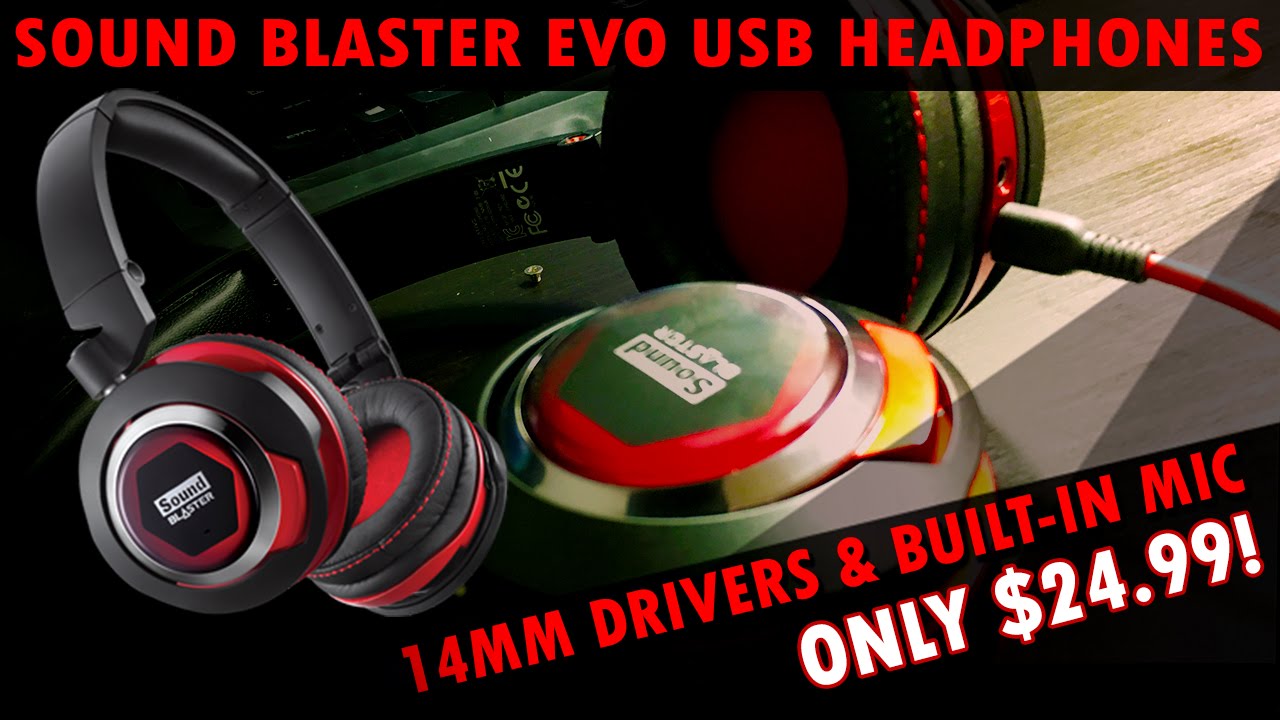 The Sound Blaster Evo - Full Spectrum USB Headphones with Built-In Mic ...