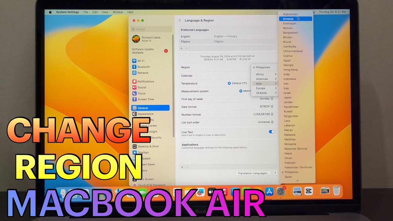 How to Change Region on MACBOOK AIR - YouTube