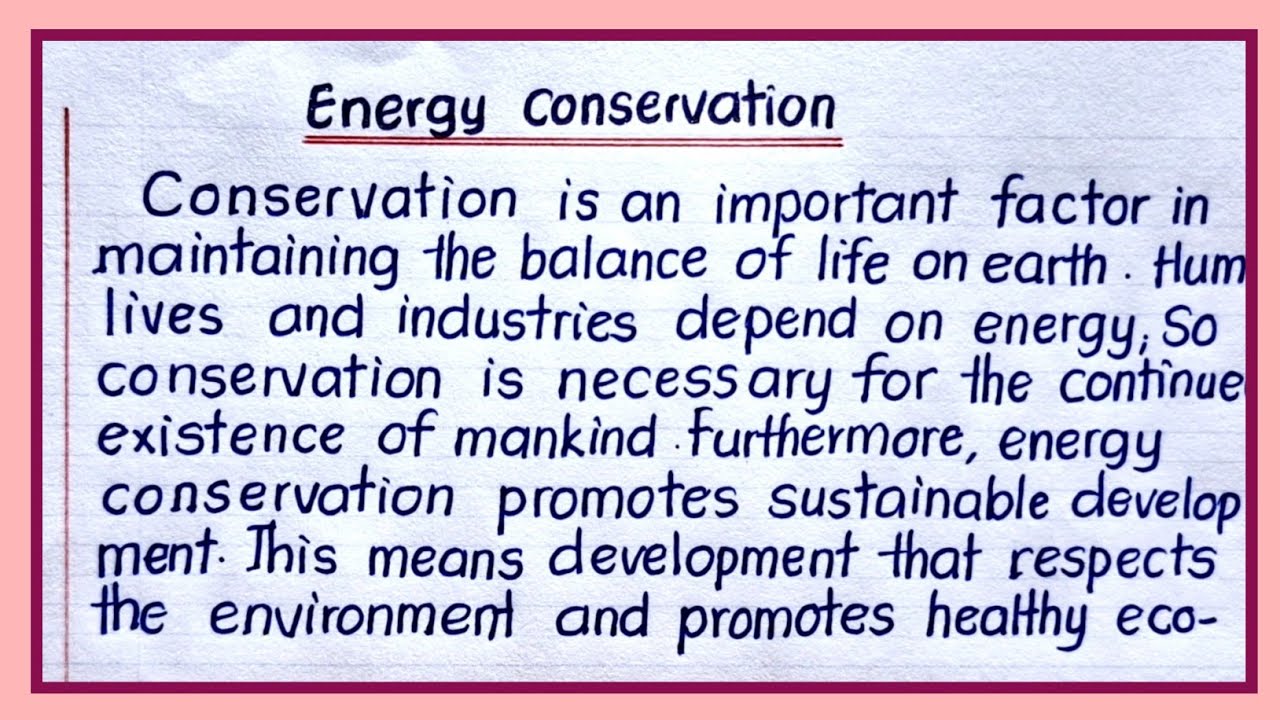 Energy Conservation Essay Writing in English - YouTube