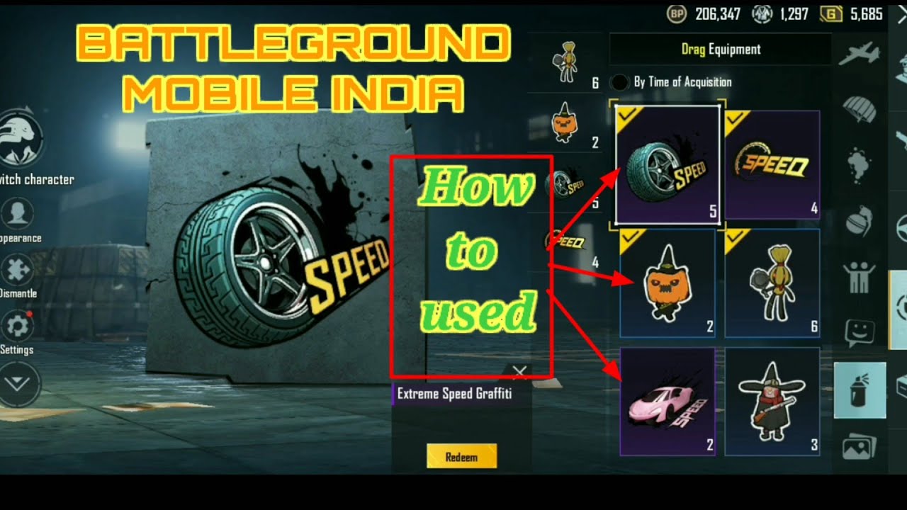 how to used sticker in bgmi - YouTube