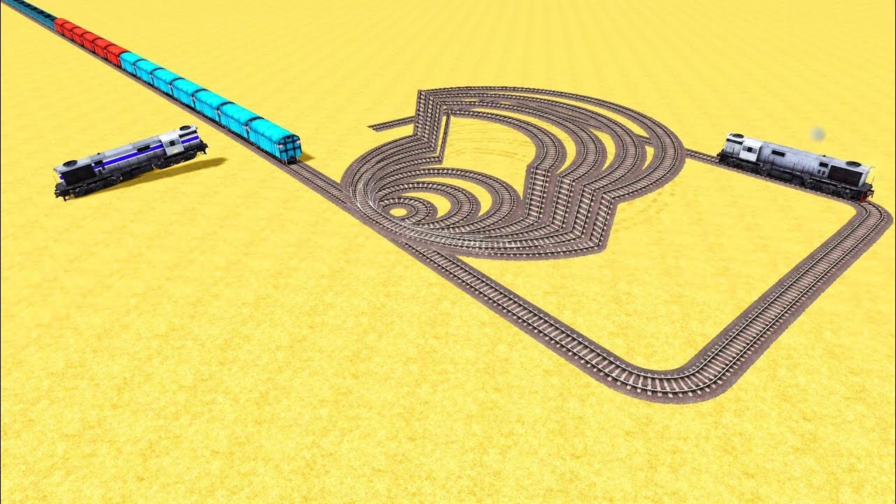IMPOSSIBLE TRAIN CROSSIN ROUTEED 360°AROUND TRACK ZIG ZAG ⭕️CIRCLE ...