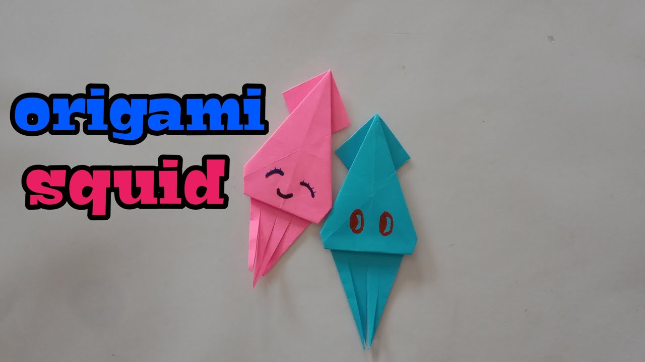origami paper squid easy. origami squid for begginer - YouTube