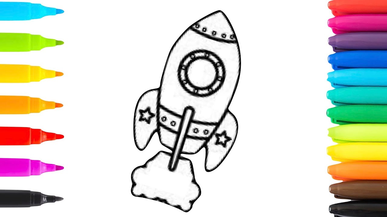How to Draw a Rocket Cartoon drawings for kids step by step super easy ...