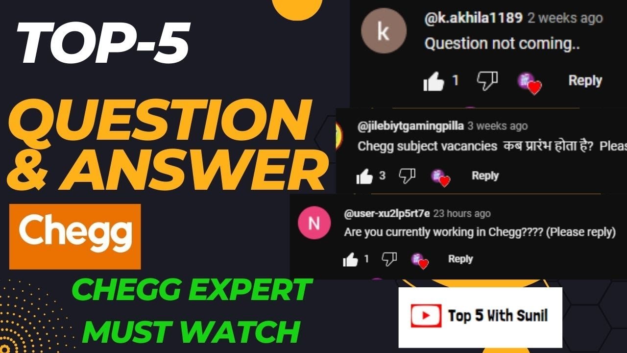 Top 5 Question and Answer (Q&A) Chegg Expert / Hiring Related Question ...