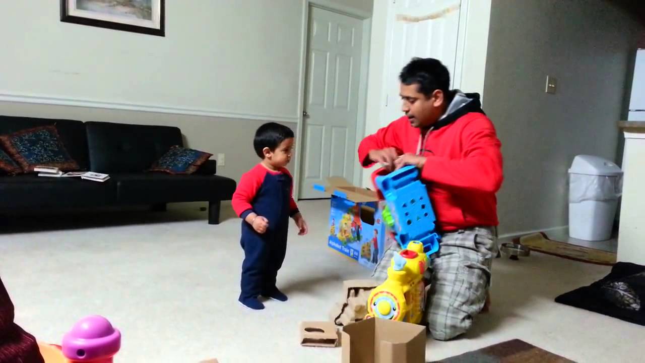Baby new toy building and getting excited ★★★★★ - YouTube