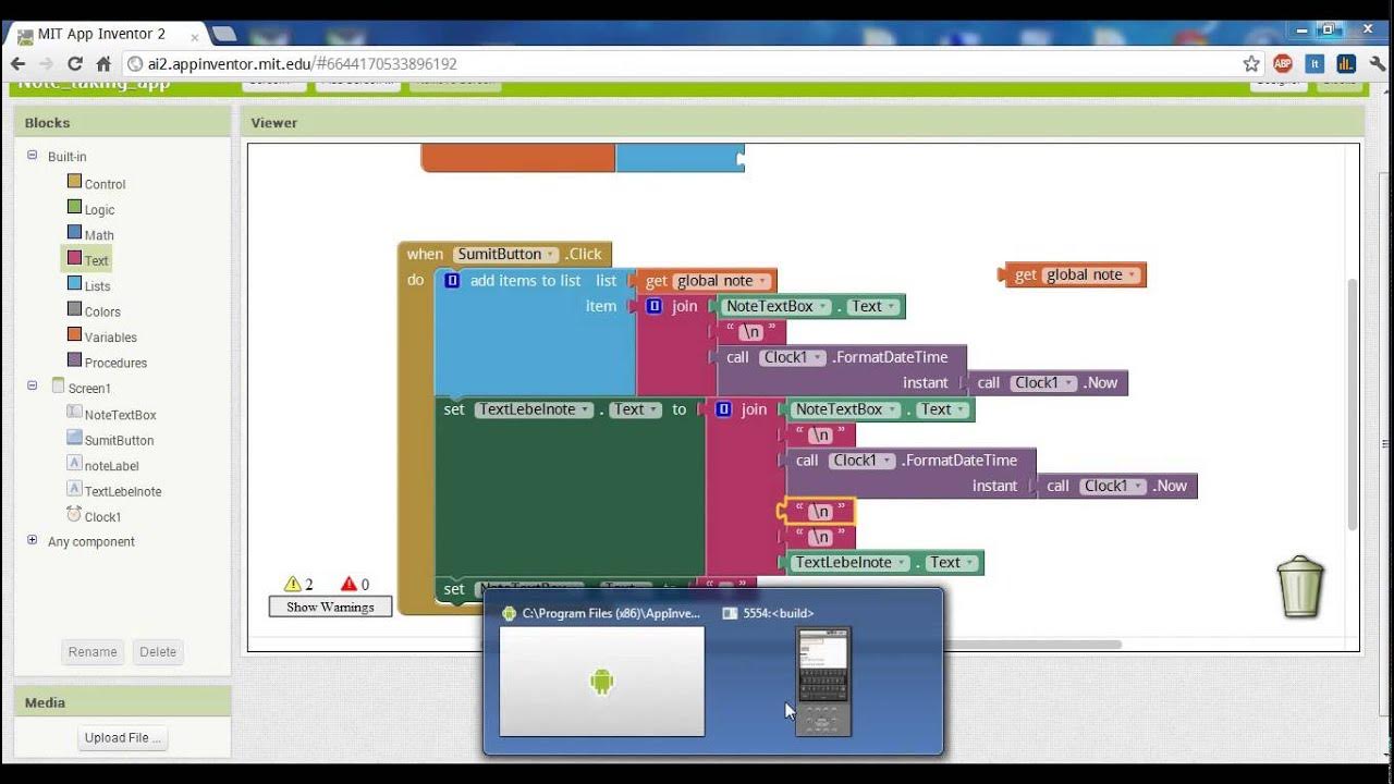 Appinventor-Lecture-7 TinyDB-Clock-Note taker - YouTube
