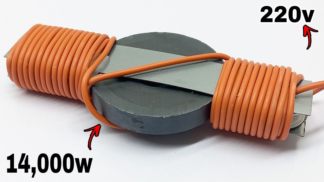 New technique I turn super magnetic router into 220v 14,000w free ...