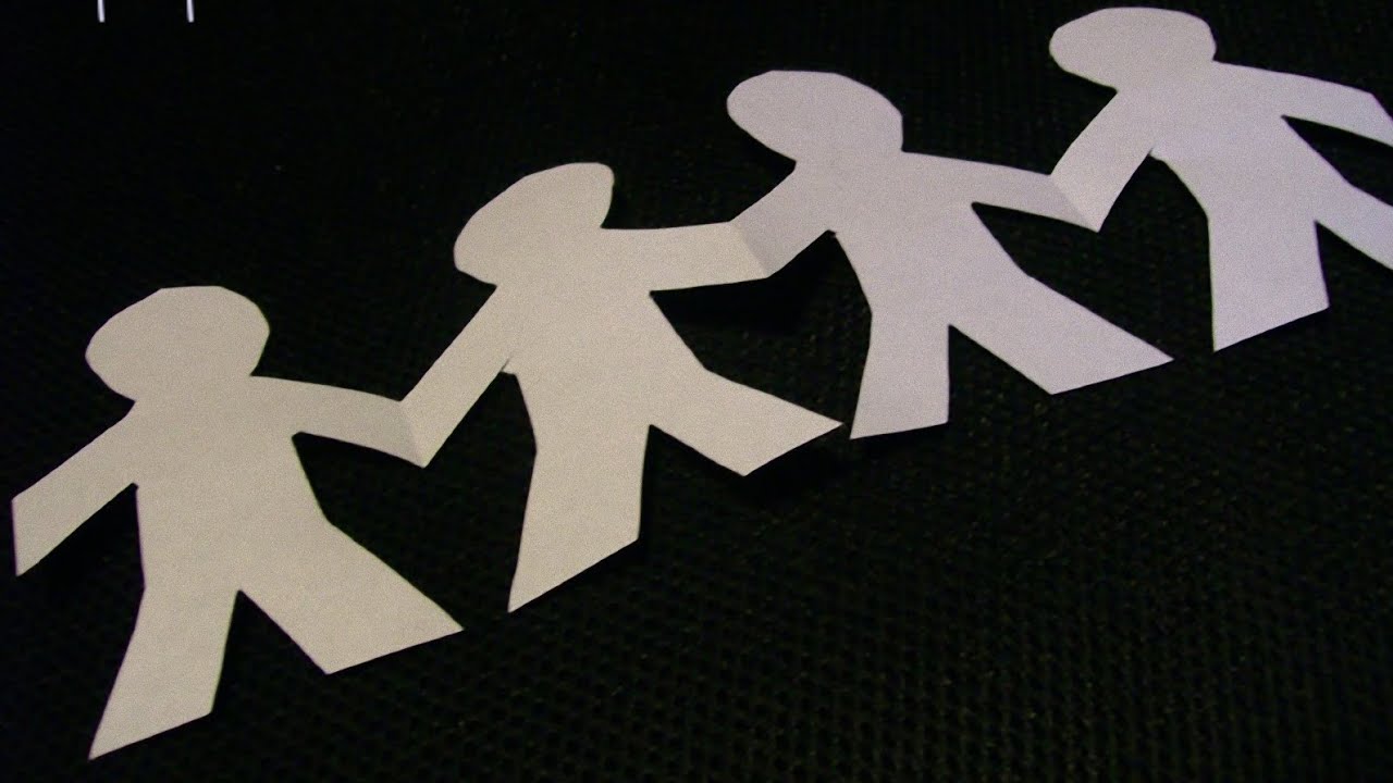 Paper human chain making step by step | paper cutting design | Paper ...