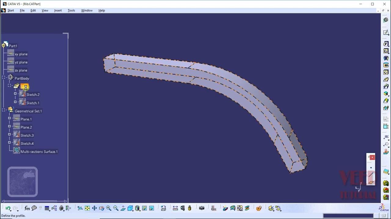 43 | CATIA V5 | Tutorials | 3D Modeling | Ribs - YouTube