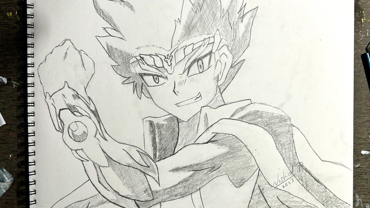 How to draw anime drawing|| ryuga metal series//drawn by vishal ...
