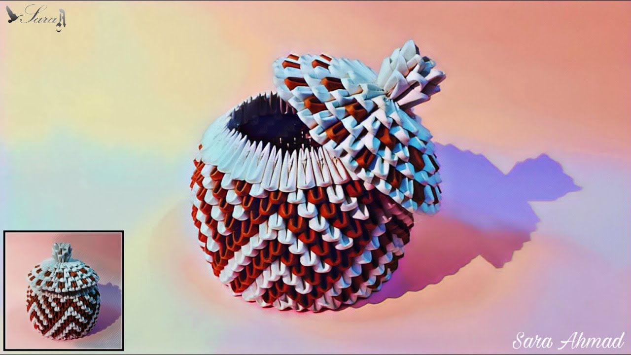 How to make 3d origami Basket or Box 20 - YouTube