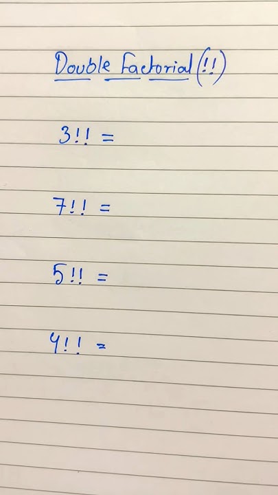 Double Factorial !! | Part-3 | Maths Shortcut | - YouTube