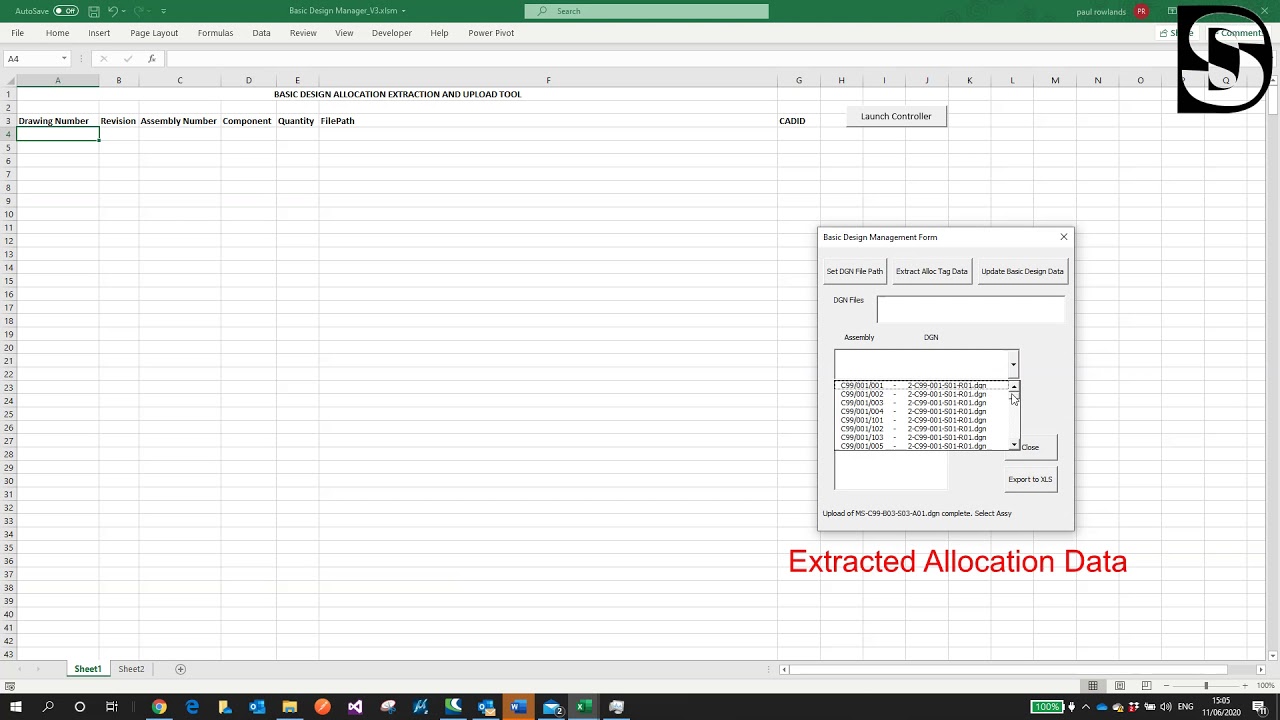 Reading/Extracting Allocation Data from UKMS Basic Design Drawing - YouTube
