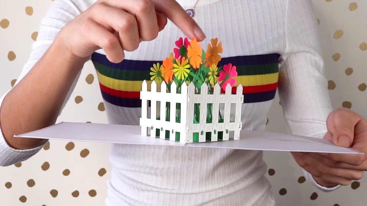 Flower Fence Pop Up Card - YouTube