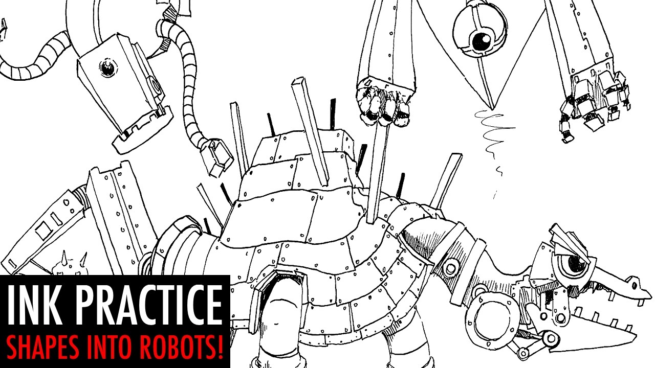 Ink Practice - Turning Shapes into Robots! - YouTube