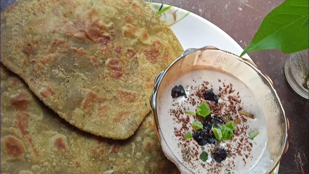 Moringa Paratha with Masala Curd l (Drumstick,Sahajana leaves ...