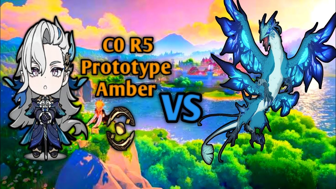 Solo Neuvillette // C0 R5 prototype Amber //Vs Stormterror Dvalin || Genshin Impact mobile ...