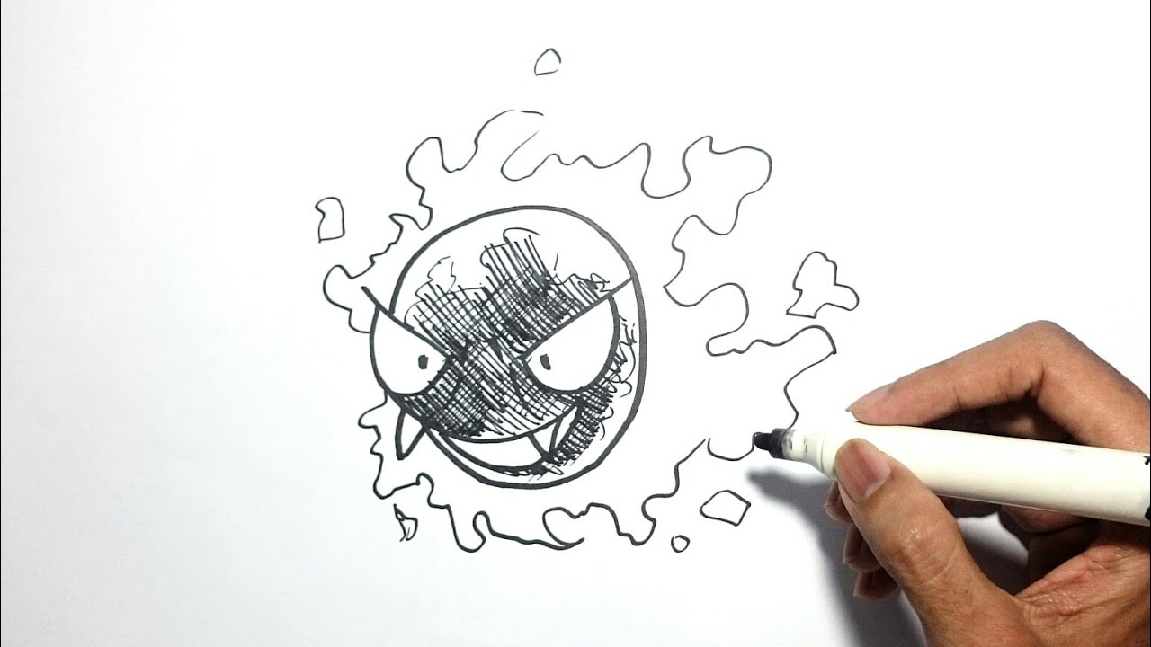 Cara Menggambar Pokemon Gastly | How to Draw - YouTube